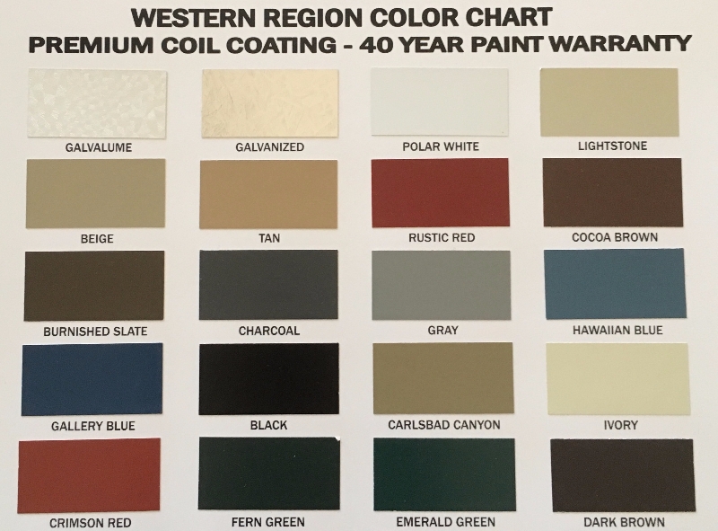 Colors - Central Utah Metal Buildings